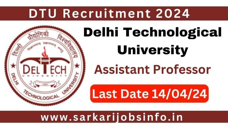 DTU Assistant Professor Recruitment 2024 Apply Online For 158 Posts ...